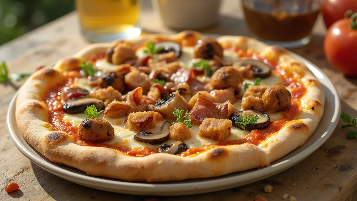 "Woodsman's Style" Mushroom & Bacon Pizza - Flavelo